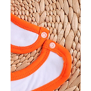 Menglang Baby Bibs My First Halloween Baby Boys Girl Bibs for Halloween Drooling and Teething (Pumpkin Orange)