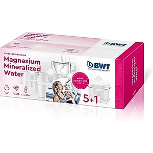 BWT 6-Pack Long Life Mg2+ Cartridge for Water Filters, 120-Liter Capacity