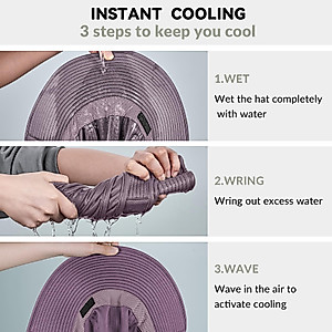Sukeen Cooling Sun Hat for Men Women UPF50+ Wide Brim Fishing Hat with Neck Flap Adjustable Foldable Bucket Hat for Hiking Purple