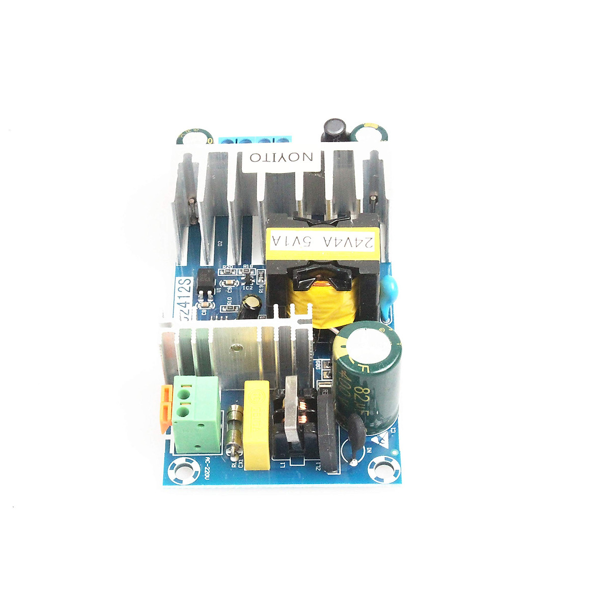 NOYITO AC to DC Isolated Power Supply Module DC 24V 4A 5V 1A Dual Output Power AC 120V (90-256V) 50-60Hz to 24V 5V 120W Industrial Power Module (Dual Output 24V 4A, 5V 1A, Blue)