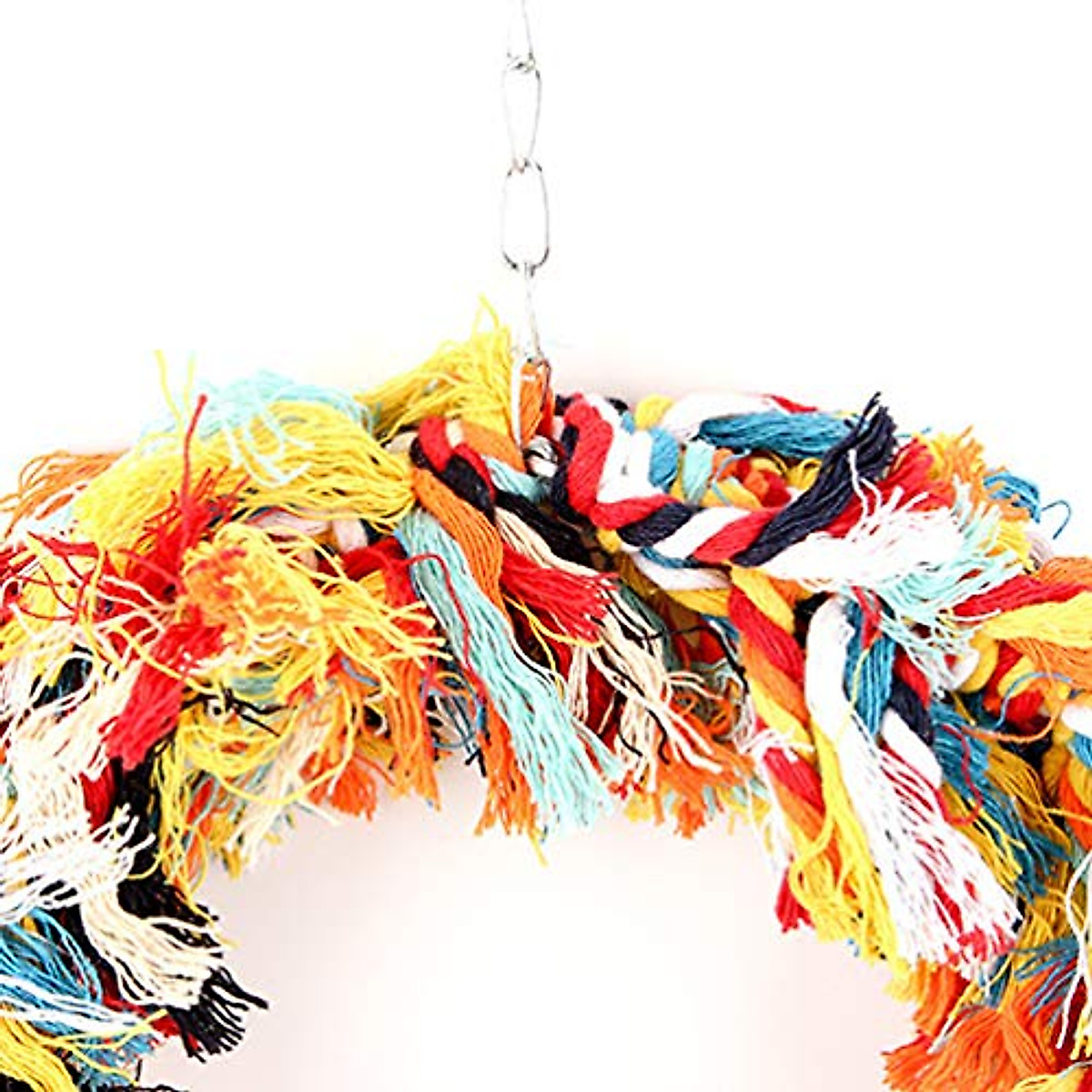 Balacoo Bird Swings Cotton Rope Hanging Perch Wreath Parrot Bite Toy Bird Beak Grinder Stand Ring Xmas Tree Ornament for Parakeets Cockatiels Macaws Finches