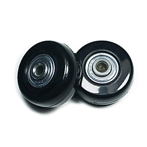 4 Wheels Wear-Resistant Mute Outer Diameter 2 inches Luggage Suitcase Replacement Wheels Rubber Swivel Caster Wheels Repair Kits (2 in x 0.7 in)