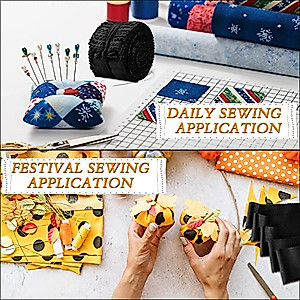 Boao 40 Pieces Fabric Strips Rolls Collection Jelly Fabric Strips for Quilting Roll up Fabric Craft Patchwork Strips DIY Sewing Fabric Rolls for Handmade Favors (Black, 2.5 x 44 Inch)