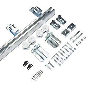 DIYHD 10FT Box Track Double Sliding Barn Door Hardware