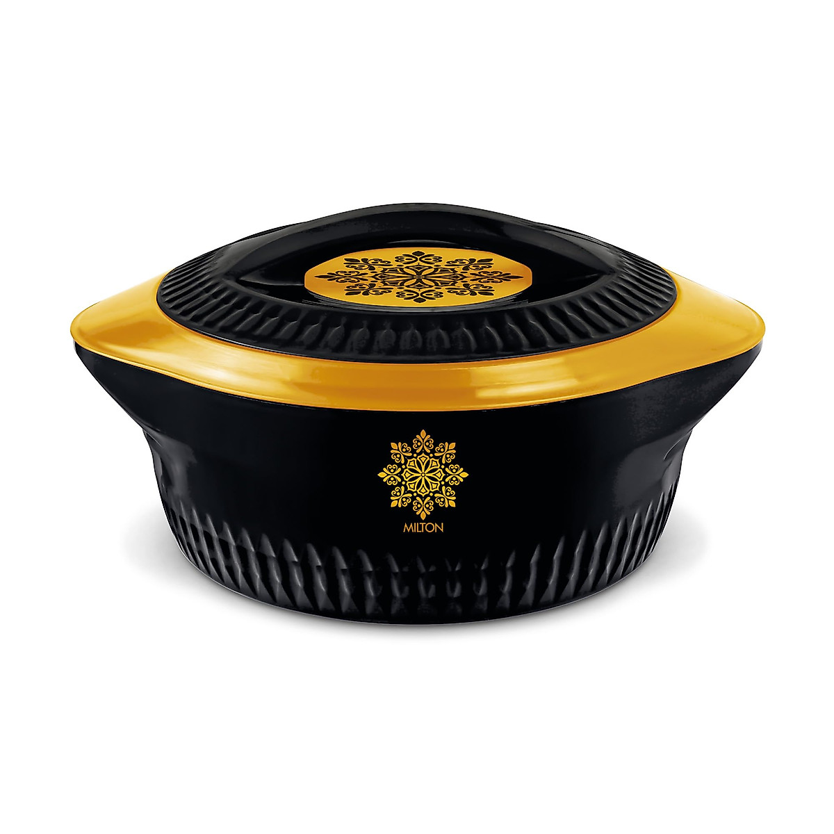 MILTON Royal 2500 Insulated Inner Stainless Steel Casserole, 2.05 Litres, Black Gold | BPA Free | Food Grade | Hot & Cold