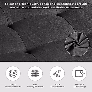 TYBOATLE Accent Chair, Living Room Chairs, Cozy Tufted Mid Century Modern Accent Chairs with Arms for Bedroom, Comfy Reading Arm Chair,Small Chairs for Small Spaces,Living Room,Office (1, Dark Grey)