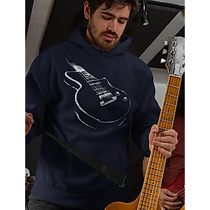 Guitar Hoodie for Men Novelty Gifts Musician Guitars Player Guitarist Music Mens Sweatshirt Hoodies Large Blue