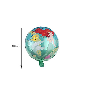 5PCS Mermaid Foil Balloons Balloons Mermaid Shell Balloons Helium Mylar Foil Balloon for Mermaid Under The Sea Birthday Party Baby Shower Decorations