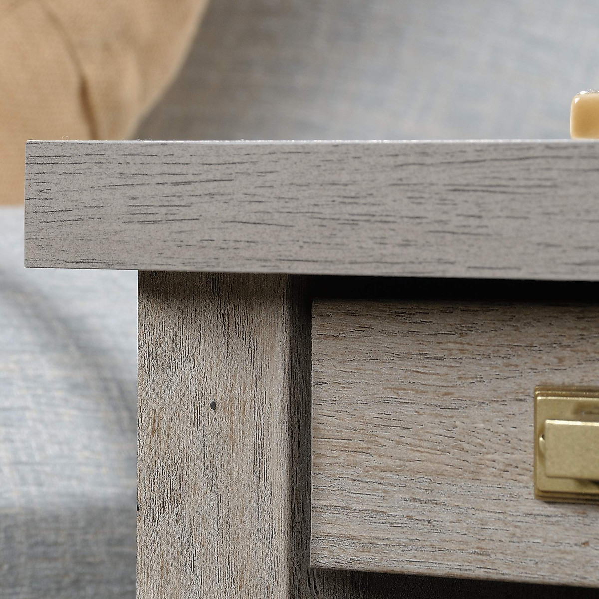 Sauder Cannery Bridge Narrow Side, Nightstand, End Table, L: 14.37" x W: 22.44" x H: 25.83", Mystic Oak