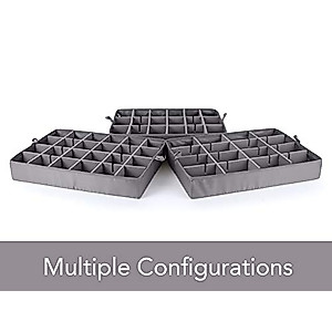 Covermates Keepsakes - Adjustable Zip-Top Storage Box - Configurable FlexGrid Compartments - Heavy Duty Polyester- Reinforced Handles - Stackable Design - Indoor Storage-Graphite