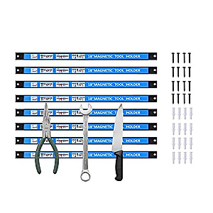 Magnetic Tool Holder 18 Inch 8 Pack Heavy Duty Magnet Tool Bar Strip Rack Wall Mount Blue