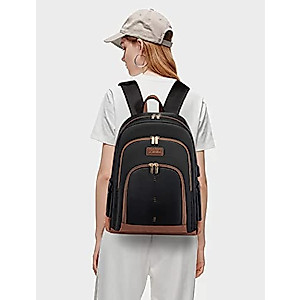 LOVEVOOK Laptop Backpack 15.6 Inch, Water Resistant Travel Backpack for Women Men,College Work Business Back Pack, Black