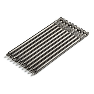 VESTTIO Phillips Cross Slot PH2#2 Long Screwdriver Bit Set 10PCS 1/4 Inch Hex Shank 6 Inch/150 mm Length S2 Steel with Magnetic for Power Screwdriver Drill Impact Driver