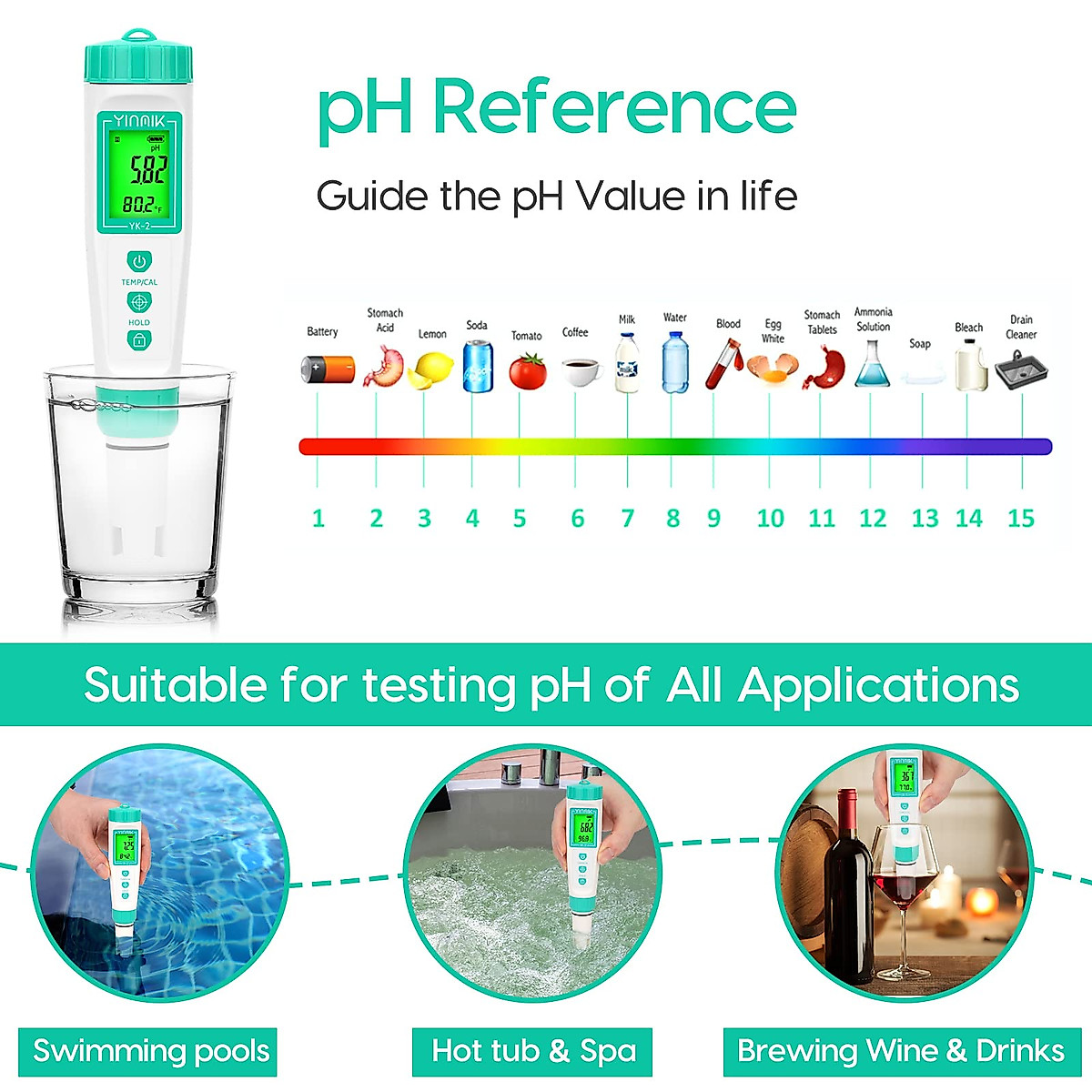 YINMIK pH Tester and TDS EC Tester Combo