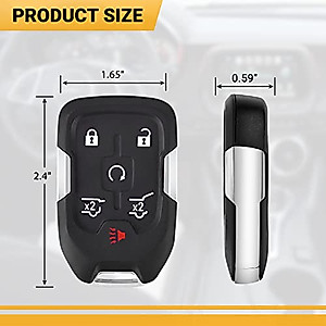 Car Key Fob Keyless Entry Remote Control Compatible with Chevrolet Chevy Suburban Tahoe Yukon Yukon XL 2015 2016 2017 2018 2019 2020 HYQ1AA- 6 BTN