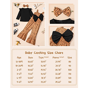 Queenstyle Toddler Girl Clothes Long Sleeve Ruffle Tops 2t 3t Girls Clothes Cute Bow Flare Pants Toddler Girl Fall Outfits with Headband