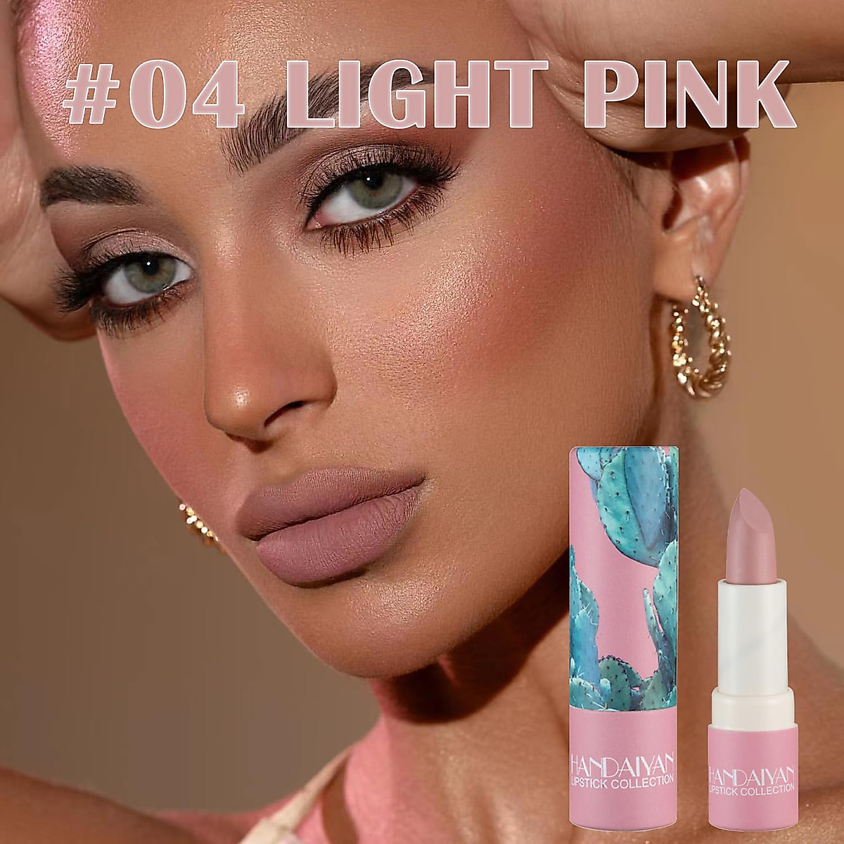 2 Colors Nude Matte Lipstick,Summer Nudes Velvety Paper Tube Lip Gloss Makeup Set,24 Hour Superstay Long Lasting Waterproof Non-Stick Cup Not Fade,Nude Lipstick Set for Women