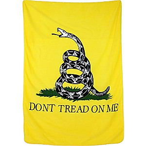 Infinity Republic - Don't Tread On Me Gadsden Snake Soft Fleece Throw Blanket - 50x60 Perfect for Living Rooms, bedrooms, Kids' Rooms, Outdoors!