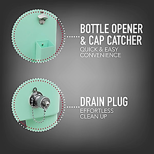 Permasteel 80-Qt Classic Outdoor Patio Cooler for Outside |Rolling Beverage Cooler Bar Cart with Wheels & Handles, Retro Design, Mint