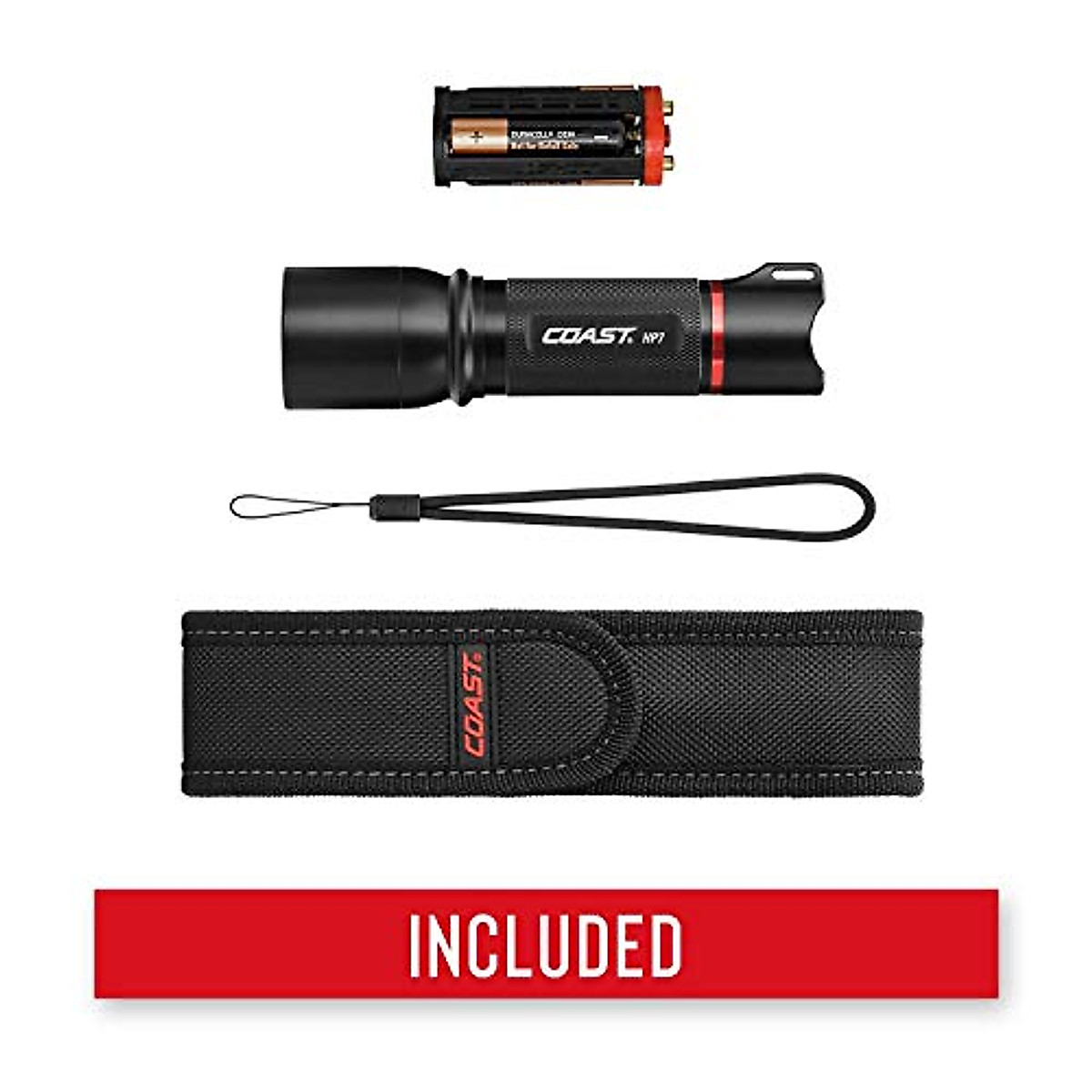 COAST® HP7 650 Lumen Focusing LED Flashlight with SLIDE FOCUS® and BEAM LOCK®, Black