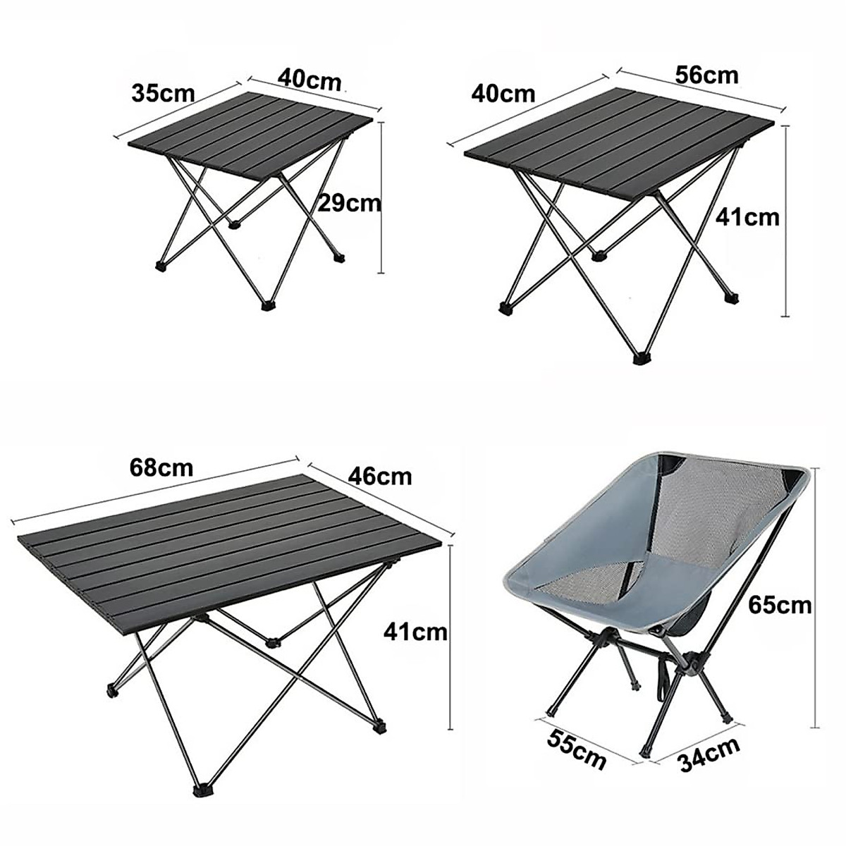 ZJDU Table and Chairs Set 2 Person - Outdoor Folding Table and Chairs Patio Furniture Sets, Portable Picnic Table with Folding Oxford Cloth Chairs,for Garden and Balcony,Hiking, and Travel,40×35×29cm