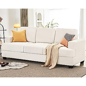 VanAcc Sofa, Comfy Sofa Couch with Extra Deep Seats, Modern Sofa- 3 Seater Sofa, Couch for Living Room Apartment Lounge, Beige Chenille