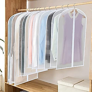 YYDSLEE Garment Bags for Hanging Clothes, Set of 12 Suit Bags Dust-Proof Clothes Cover Bags PEVA Moth-Proof Breathable Clothes Protectors with Full Zipper for Closet Storage, 24” x 40”/47”/55”