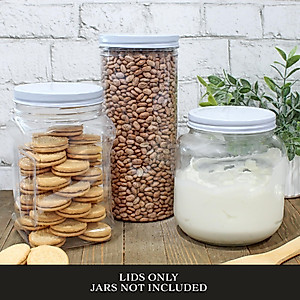 Cornucopia 110mm Replacement Metal Lids (4-Pack, White); Fits 110-400 Neck Large Wide Mouth Glass and Plastic Jars