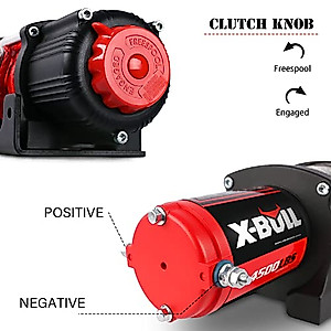 X-BULL 4500 lbs Winch 12V Electric Winch Kits with Fairlead, ATV/UTV Winch with Waterproof Synthetic Rope Winch with Wireless Remotes and Mounting Bracket