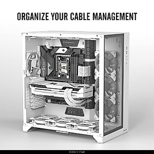 EZDIY-FAB Sleeved Cable - Cable Extension for Power Supply with Extra-Sleeved 24-PIN 8-PIN 6-PIN 4+4-PIN with Combs- White