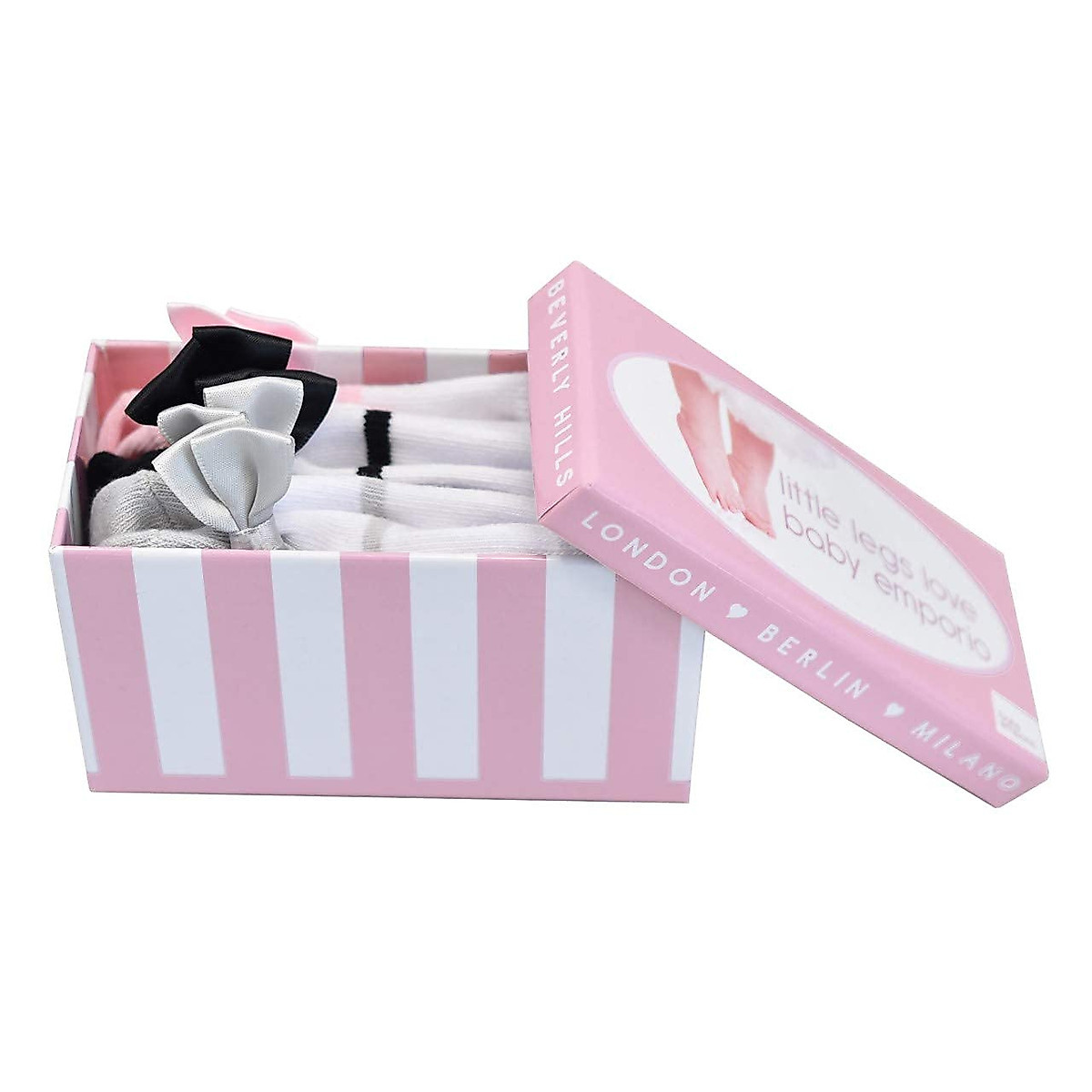 Baby Girl Socks with Mary Jane or Sneaker Shoe Look - Non-slip Gripper Soles - 3 or 6 Pairs - Soft Cotton