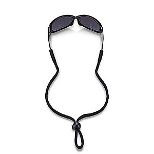 SHINKODA Sports Glasses Straps Fabric Adjustable Sunglass Retainer Cords Eyeglass Holder Strap Sunglasses Lanyard for Men Women and Kids - Pack of 2, Black