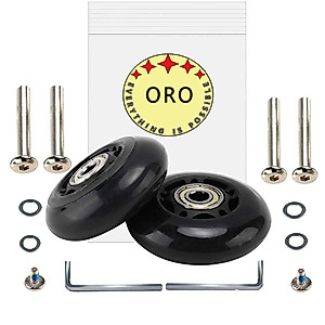 ORO 1 Pair Luggage Wheels Replacement 70mm Case Wheels with 8mm(0.31") Bearings Wheels for Suitcase and Inline Outdoor Skate and Caster Board (70 * 19mm)