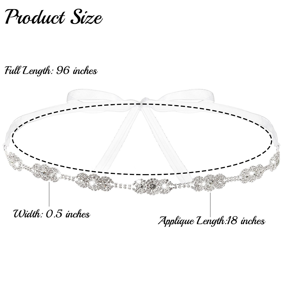 Tlence 3 Pack Rhinestone Bridal Belts, Crystal Wedding Dress Sash, Diamond Pearl Wedding Waist Belt with White Organza, Shiny Wedding Accessories for Women