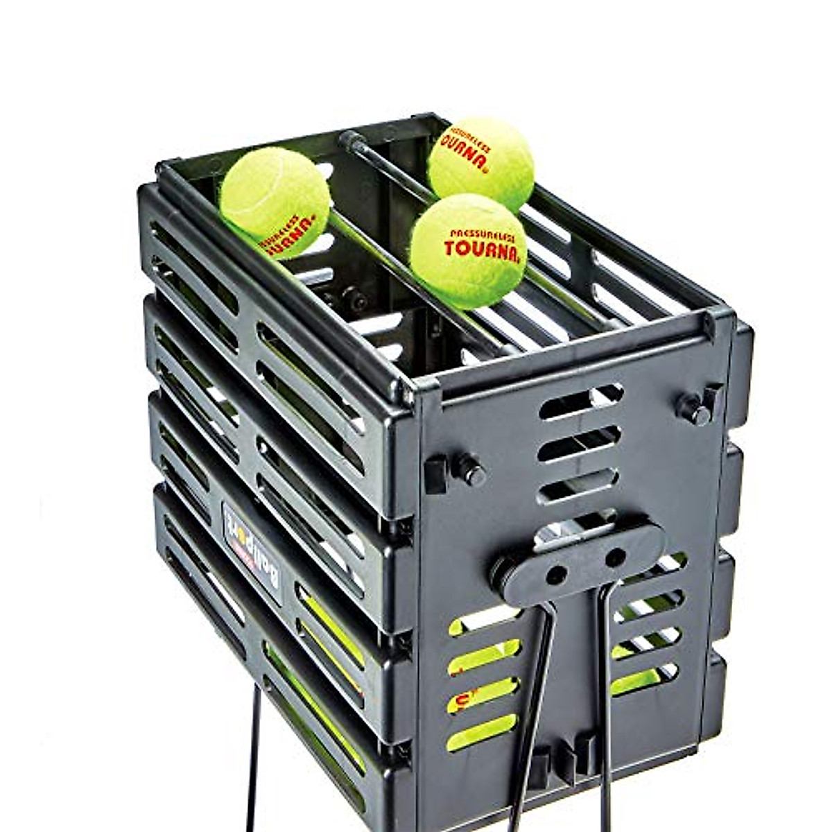 Tourna Ballport Tennis Ball Hopper Holds 80 Balls Durable and Lightweight – Black