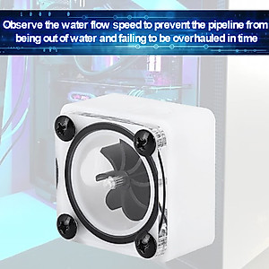 G1/4 Thread Revolving Speed Water Cooling POM Acrylic Material Impeller Water Flow Meter Indicator with Silicone Sealing Ring, for PC Water Cooling System(3 Way)