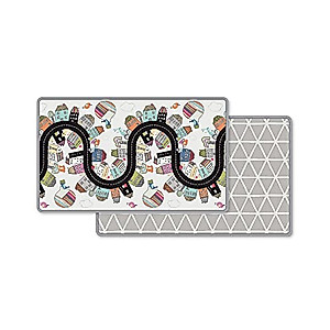 Skip Hop Baby Play Mat, Reversible Foam Floor Mat, 86" x 52", Vibrant Village