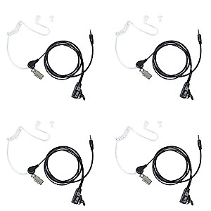 BVMAG Cobra Walkie Talkie Earpiece with Mic PTT 1 pin 2.5MM Microtalk Headset for Talkabout Two Way RadioCxt195 Cx112 PX655 ACXT1035r ACXT145 ACXT545 RX385 RX685 4 Pack