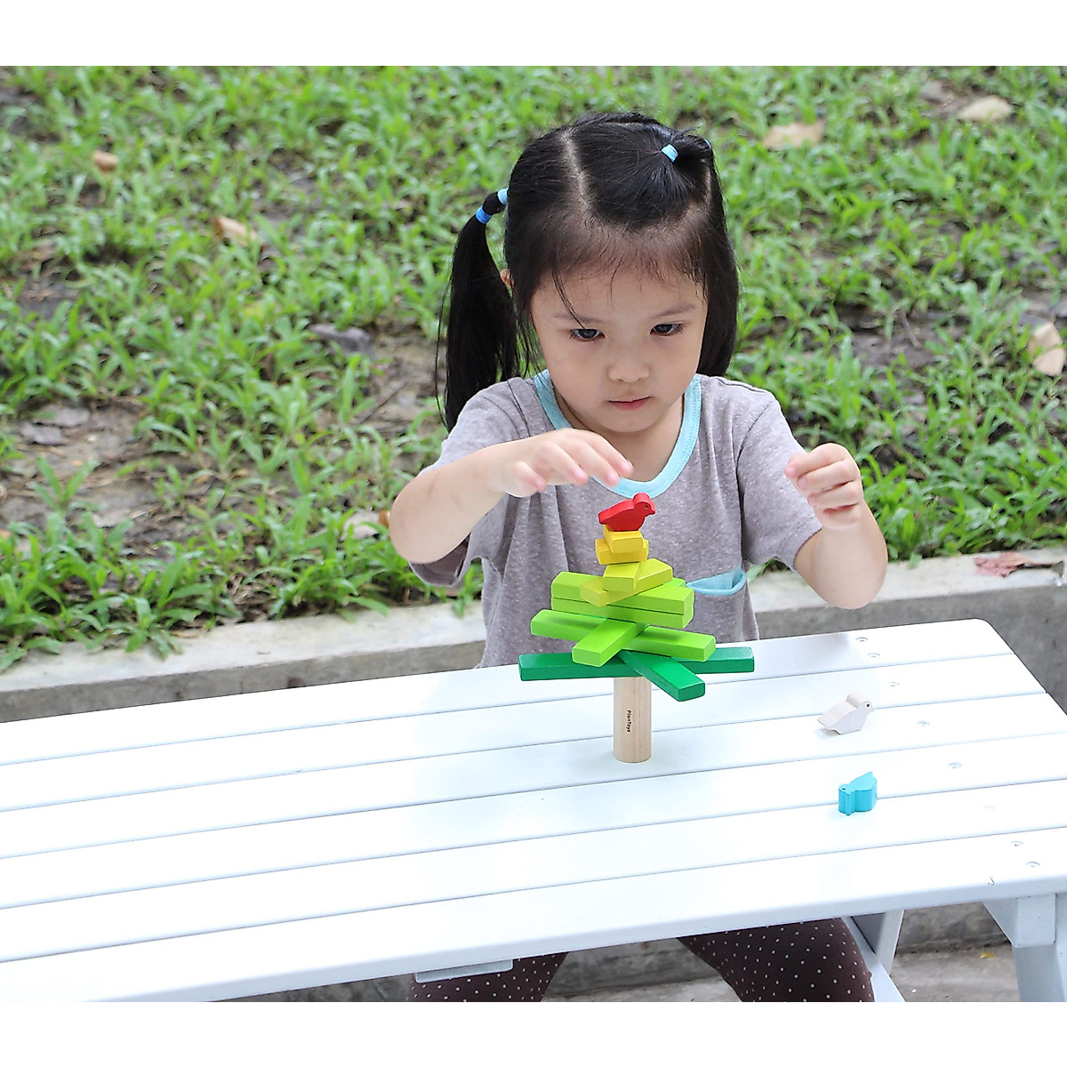 PlanToys Wooden Balancing Tree Learning Toy (5140) | Sustainably Made from Rubberwood and Non-Toxic Paints and Dyes