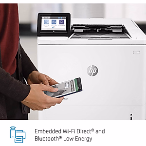 HP Laserjet Enterprise M612x Single-Function Wireless Monochrome Laser Printer, White - Print only - 4.3" Touchscreen, 75 ppm, 1200 x 1200 dpi, Auto Duplex Printing, Ethernet - Cbmou External Webcam