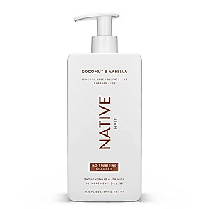 Native Coconut & Vanilla Moisturizing Vegan Shampoo, Clean, Sulfate, Paraben and Silicone Free - 16.5 fl oz