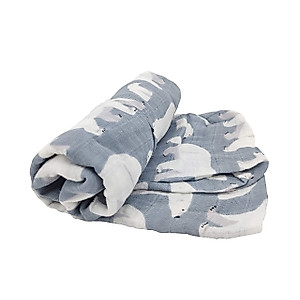 1 Pc Polar Bear Print Baby Swaddle Blanket Set, Boutique Muslin Cotton Blanket, Girls And Boys, Baby Swaddle, Ideal Newborn Baby Swaddle Suit Each Blanket Weighs 5 1/2 Ounces 15412-POLAR BEAR ONLY-NPF