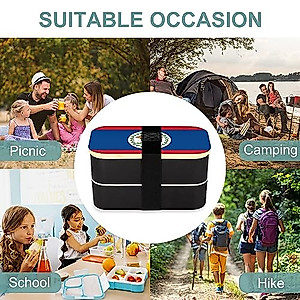 Flag of Belize Bento Box for Adult Lunch Box Containers with 2 Compartments Large Capacity for Camping Work Office