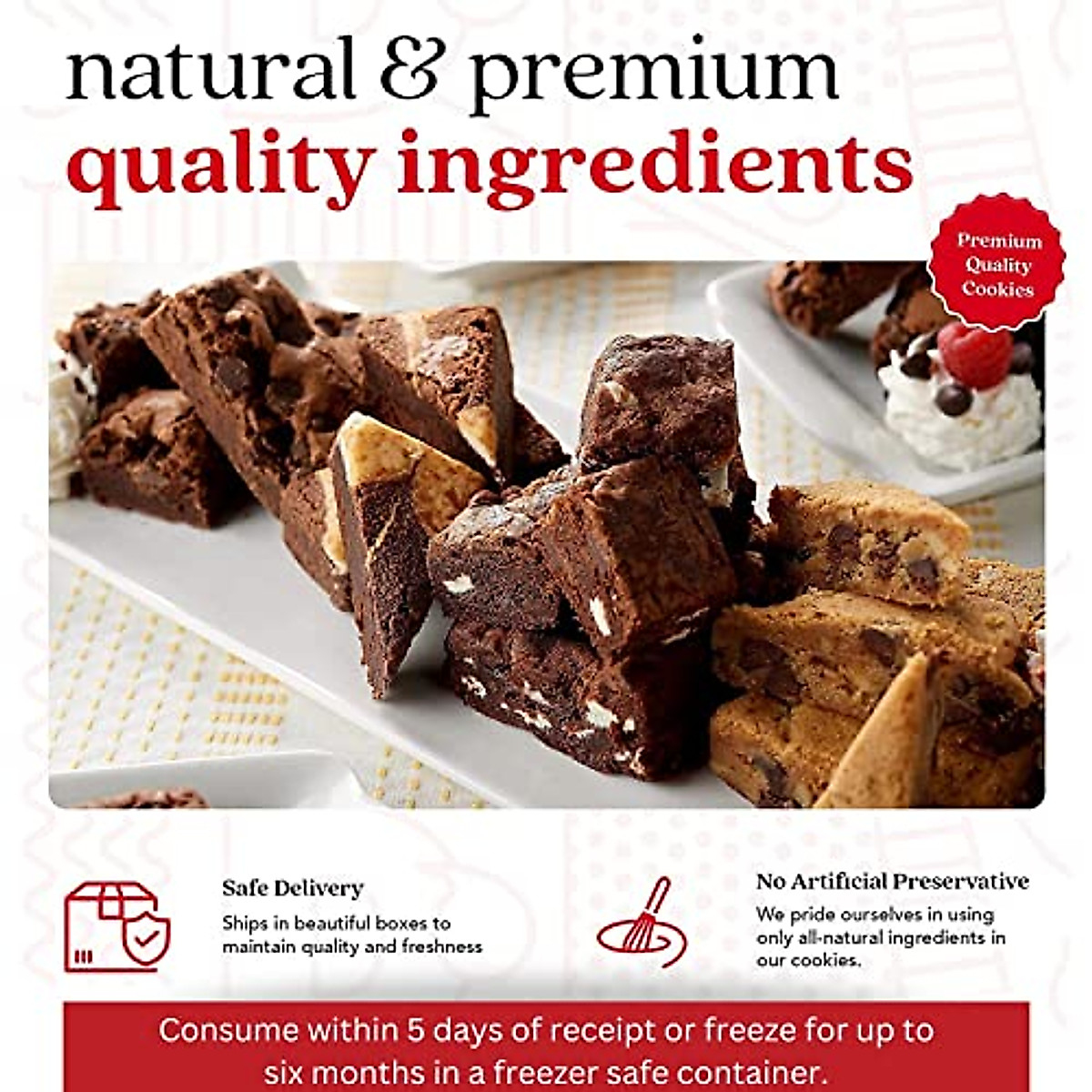 DAVID'S COOKIES Assorted Brownies in Carton Box |Enjoy Our Delicious, Great for Sharing Freshly-Baked Assorted Brownie Snacks While Watching The Superbowl - Single Pack