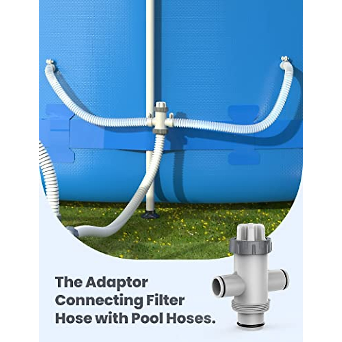 POOLHACKER Pool Fittings Dual Split Hose Plunger Valve, Pool Parts Replacement Shut-Off Valve with Dual inlets for Above Ground Pool