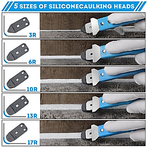 GIREORAN Stainless Steel Caulk Tool,4-in-1 Silicone Caulking Tool Kit,Caulk Remover,Grout Removal Tool,Sealant Finishing Tool for Bathroom,Kitchen,Floor,Window,Sink Joint,Frames Seal,Tile
