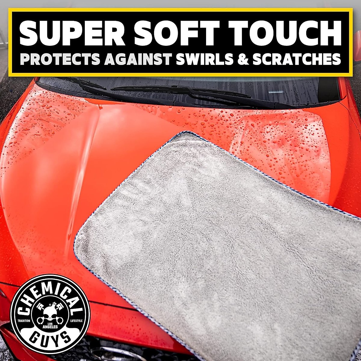 Chemical Guys MIC_1995 Woolly Mammoth Microfiber Dryer Towel, 25" x 36", Gray