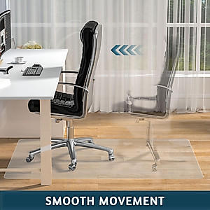 Futurwit Clear Chair Mat for Hard Floors, 47'' x 35'' Transparent Floor Mat for Office, Floor Protector Mat for Office, Home - Rectangle
