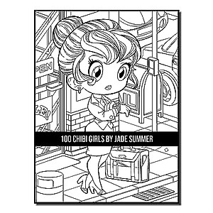 100 Chibi Girls: An Adult Coloring Book Collection with Cute Girls, Fantasy, Horror, Christmas, and More!