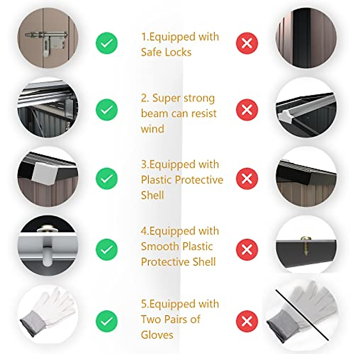 UDPATIO Outdoor Storage Shed 8x6 FT, Metal Garden Shed for Bike, Garbage Can, Tool, Lawnmower, Outside Sheds & Outdoor Storage Galvanized Steel with Lockable Door for Backyard, Patio, Lawn, Brown